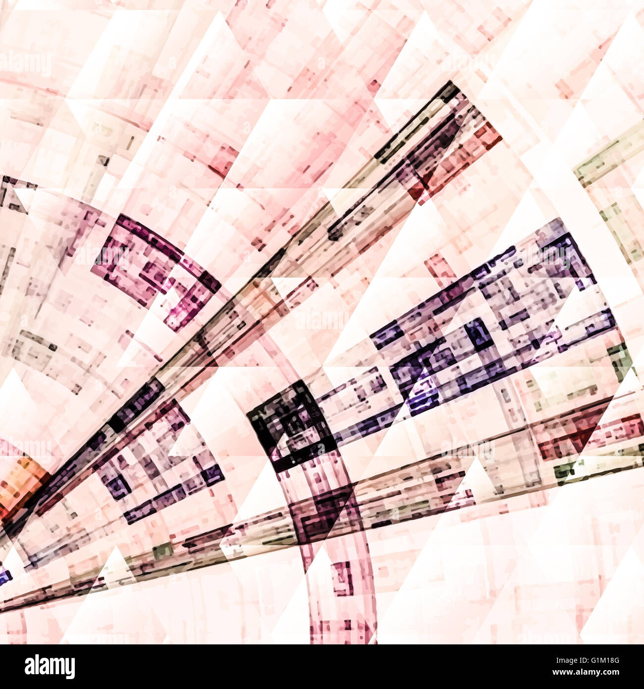 Composition of abstract radial grid Stock Photo - Alamy