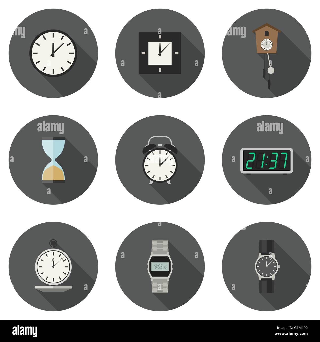 Clock icons set Stock Vector Image & Art - Alamy