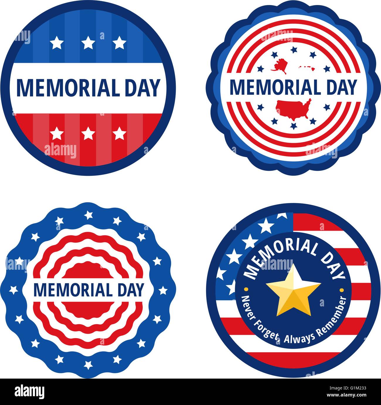 Memorial day color labels set Stock Vector Image & Art - Alamy