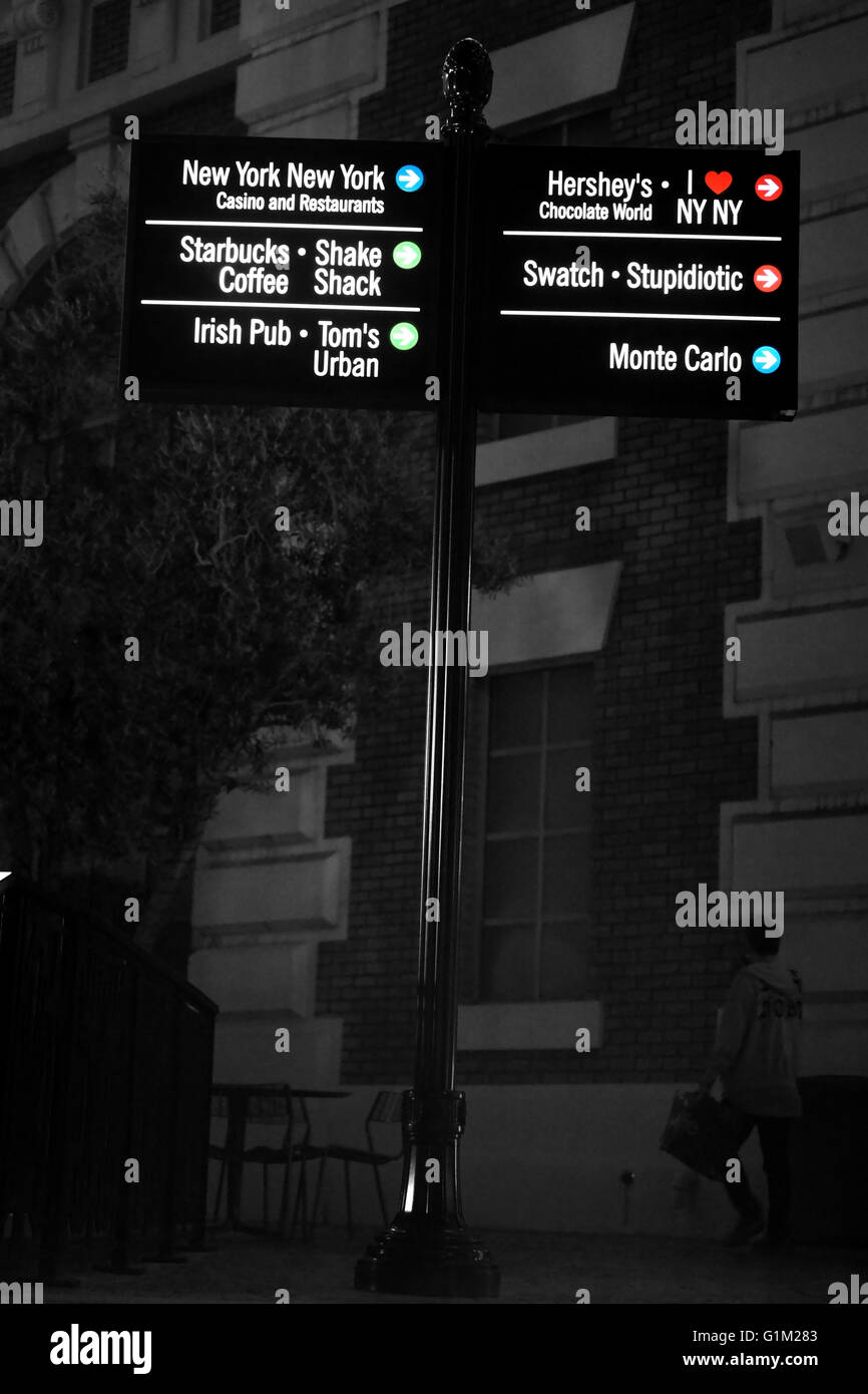 Signposts on Las Vegas Boulevard Stock Photo - Alamy