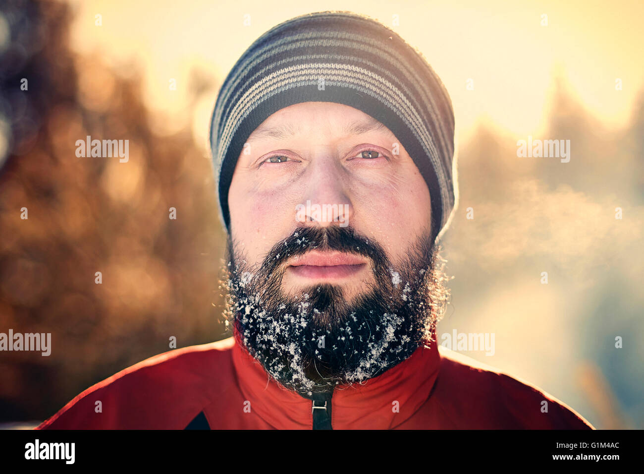 Close up man snow ice hi-res stock photography and images - Alamy