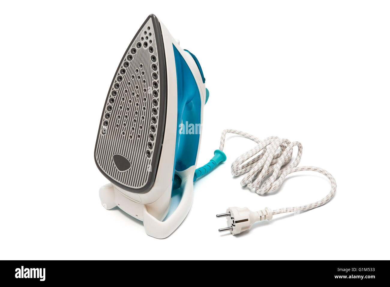 Modern electric iron on a white background Stock Photo - Alamy