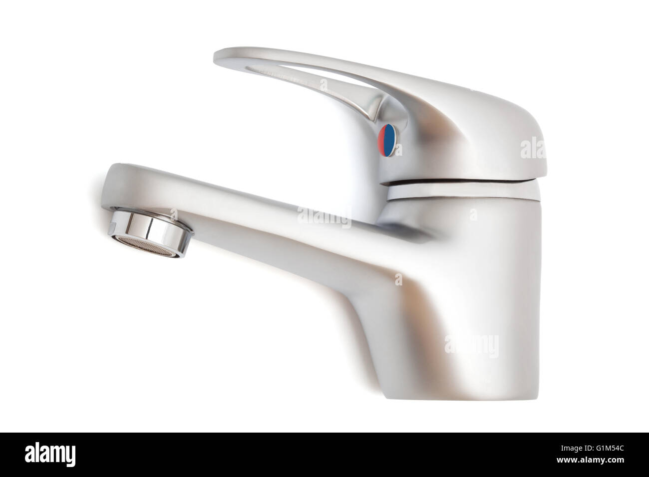 a modern faucet on a white background Stock Photo - Alamy