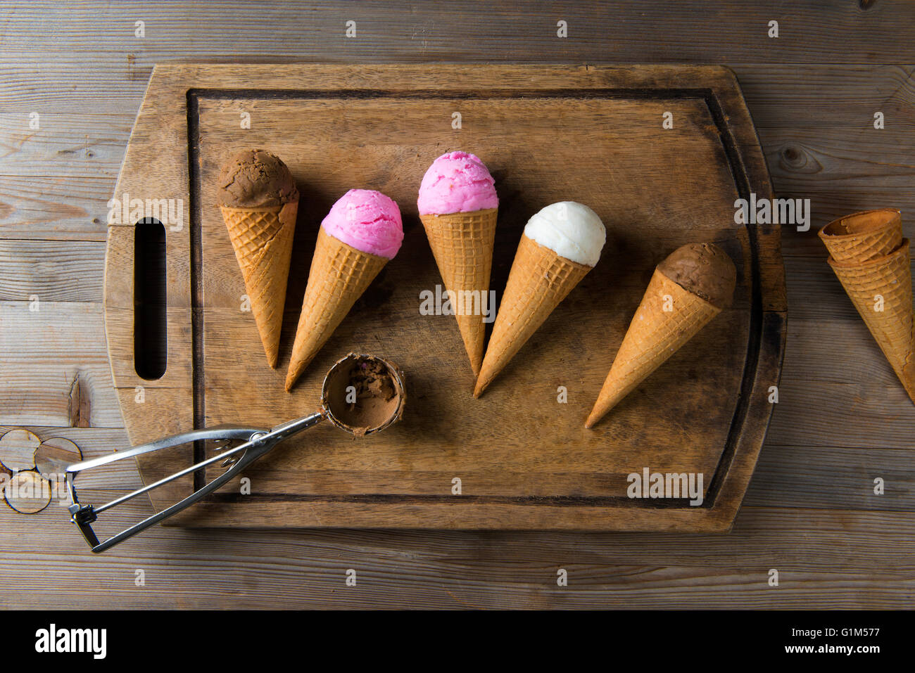 various ice cream with preparation Stock Photo - Alamy