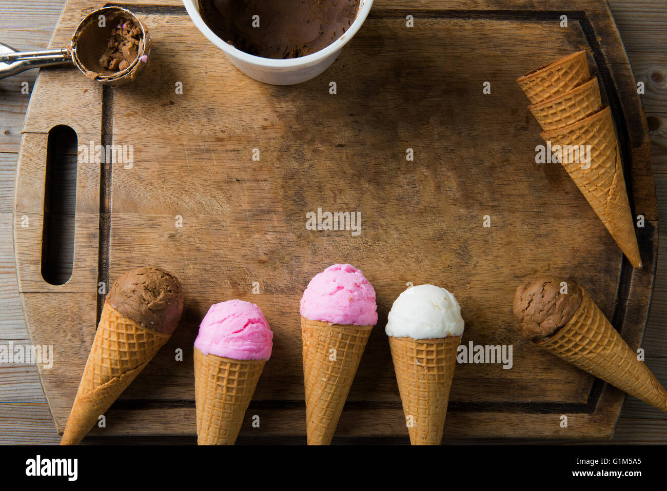various ice cream with preparation Stock Photo - Alamy