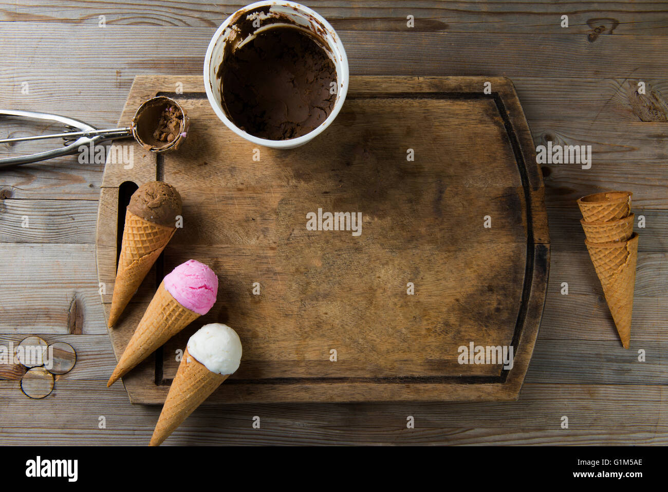various ice cream with preparation Stock Photo - Alamy