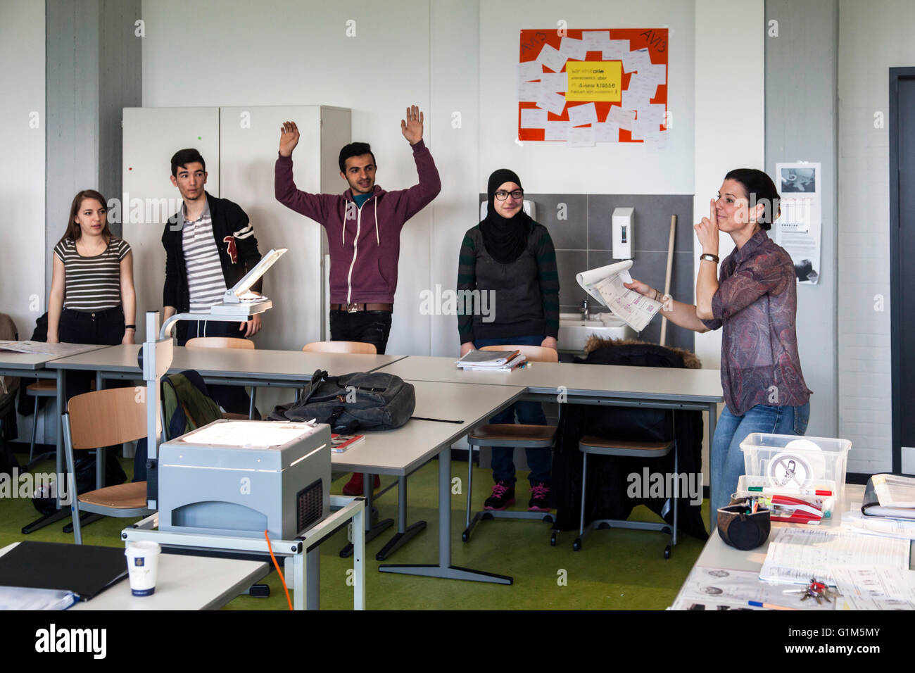International class during language teaching Stock Photo - Alamy