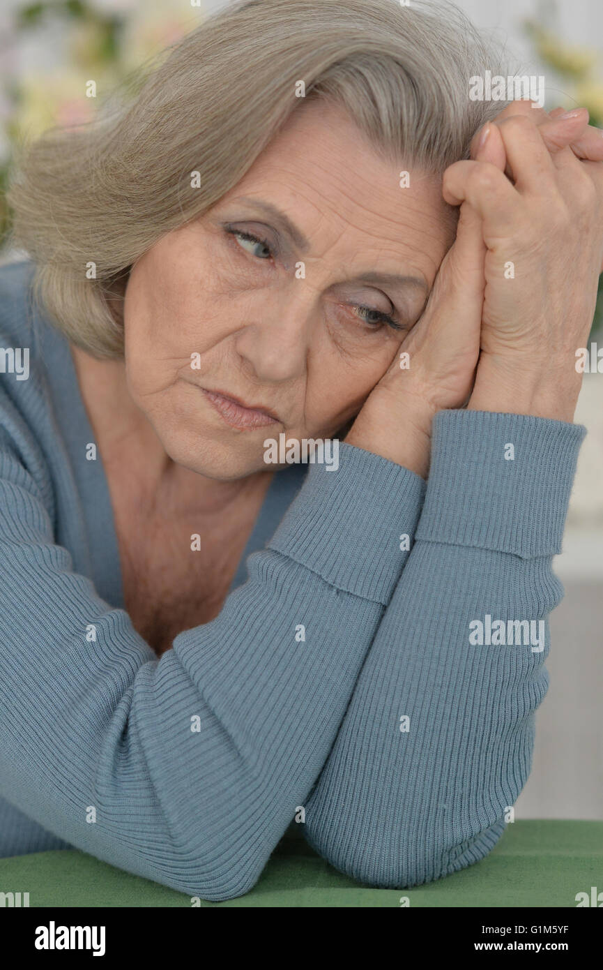 melancholy Senior woman Stock Photo - Alamy