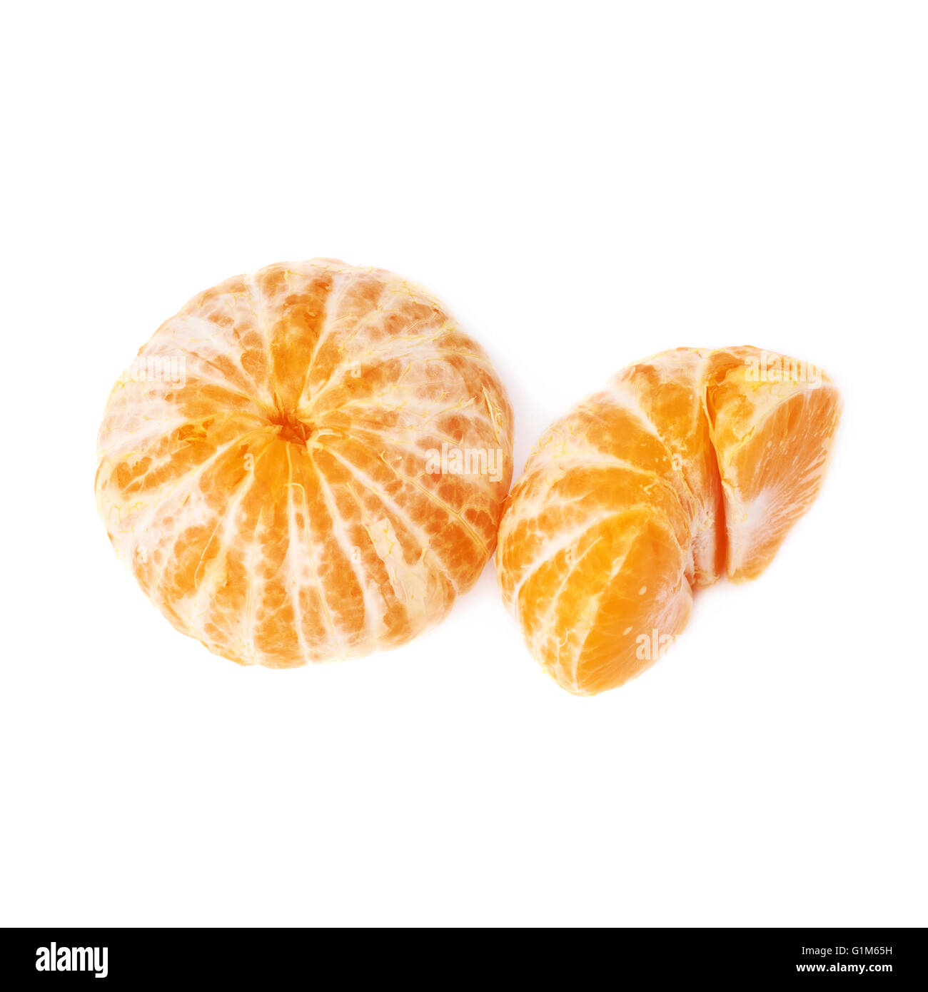 Half and whole fresh juicy tangerine fruit isolated over the white ...
