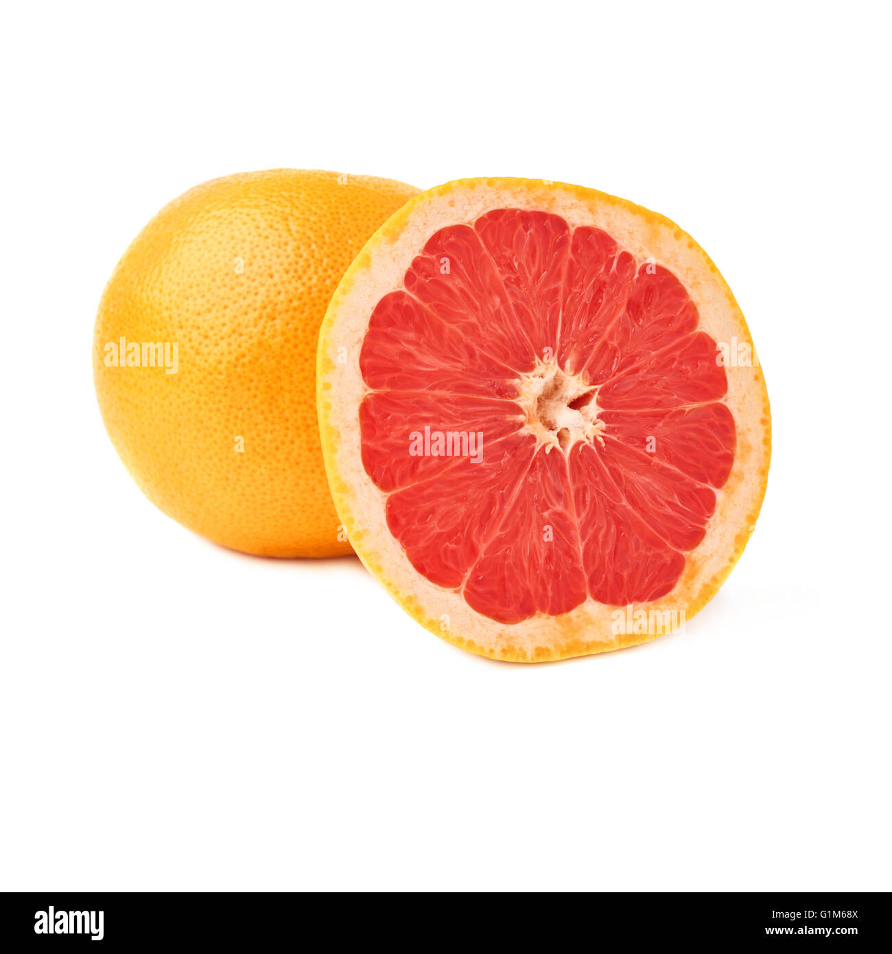 Served grapefruit composition isolated over the white background Stock ...