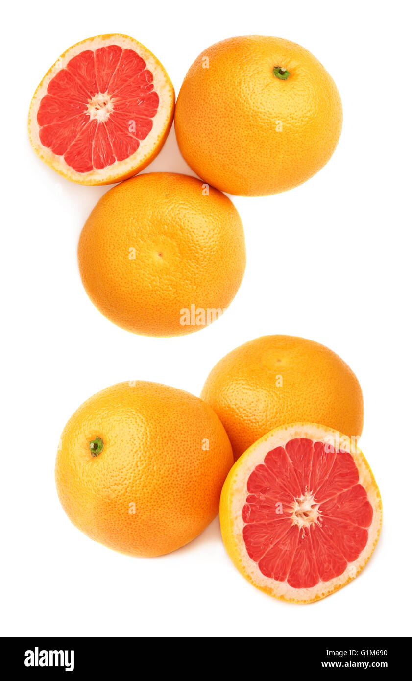 Served grapefruit composition isolated over the white background Stock ...