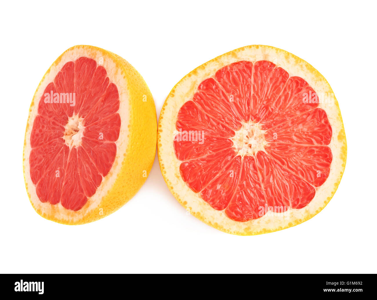 Served grapefruit composition isolated over the white background Stock ...