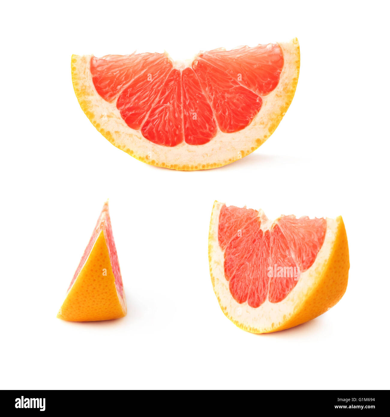Slice section of grapefruit isolated over the white background Stock ...