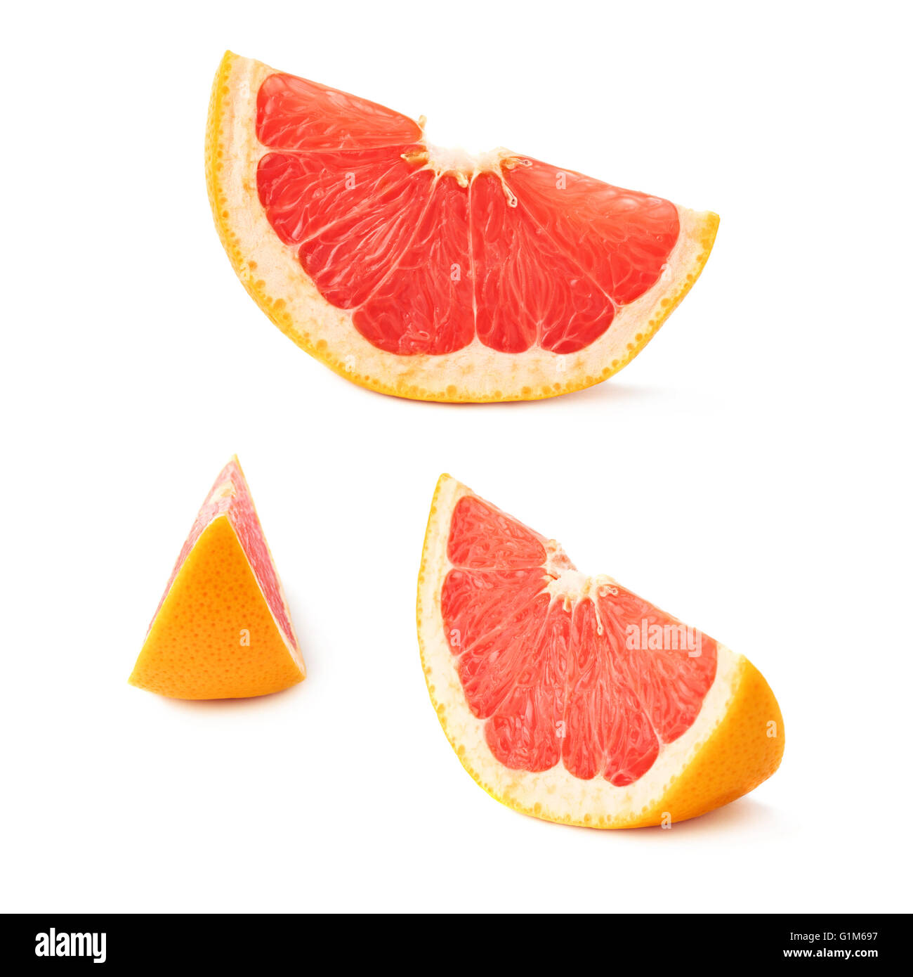 Slice section of grapefruit isolated over the white background Stock ...