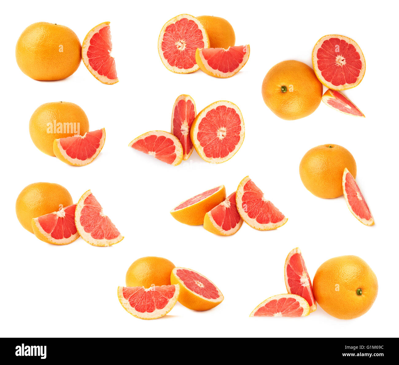 Served grapefruit composition isolated over the white background Stock ...