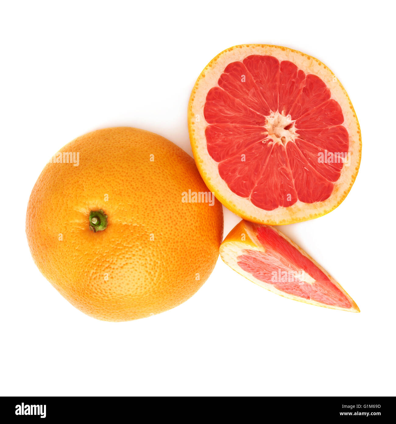 Served grapefruit composition isolated over the white background Stock ...