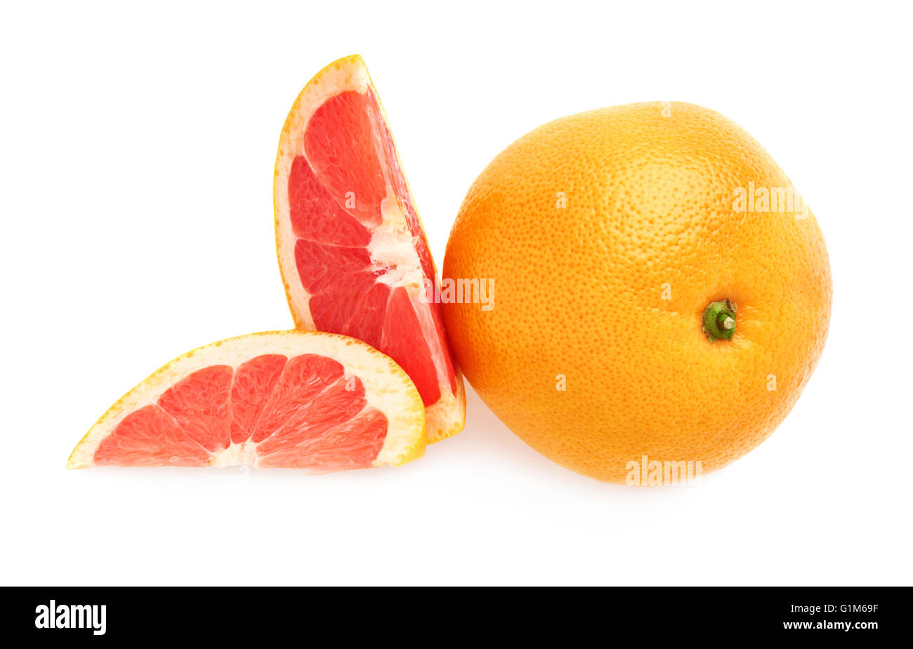 Served grapefruit composition isolated over the white background Stock ...