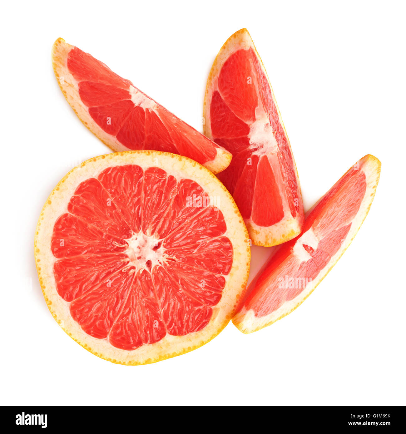 Served grapefruit composition isolated over the white background Stock ...