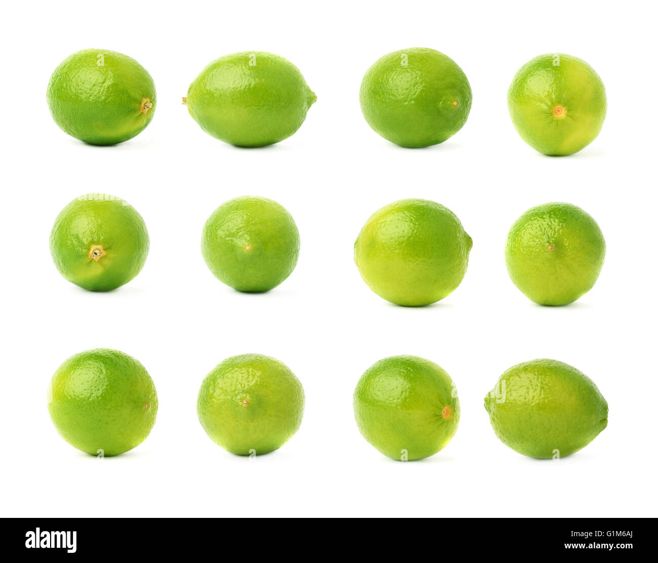 Set of multiple single limes in different compositions and ...
