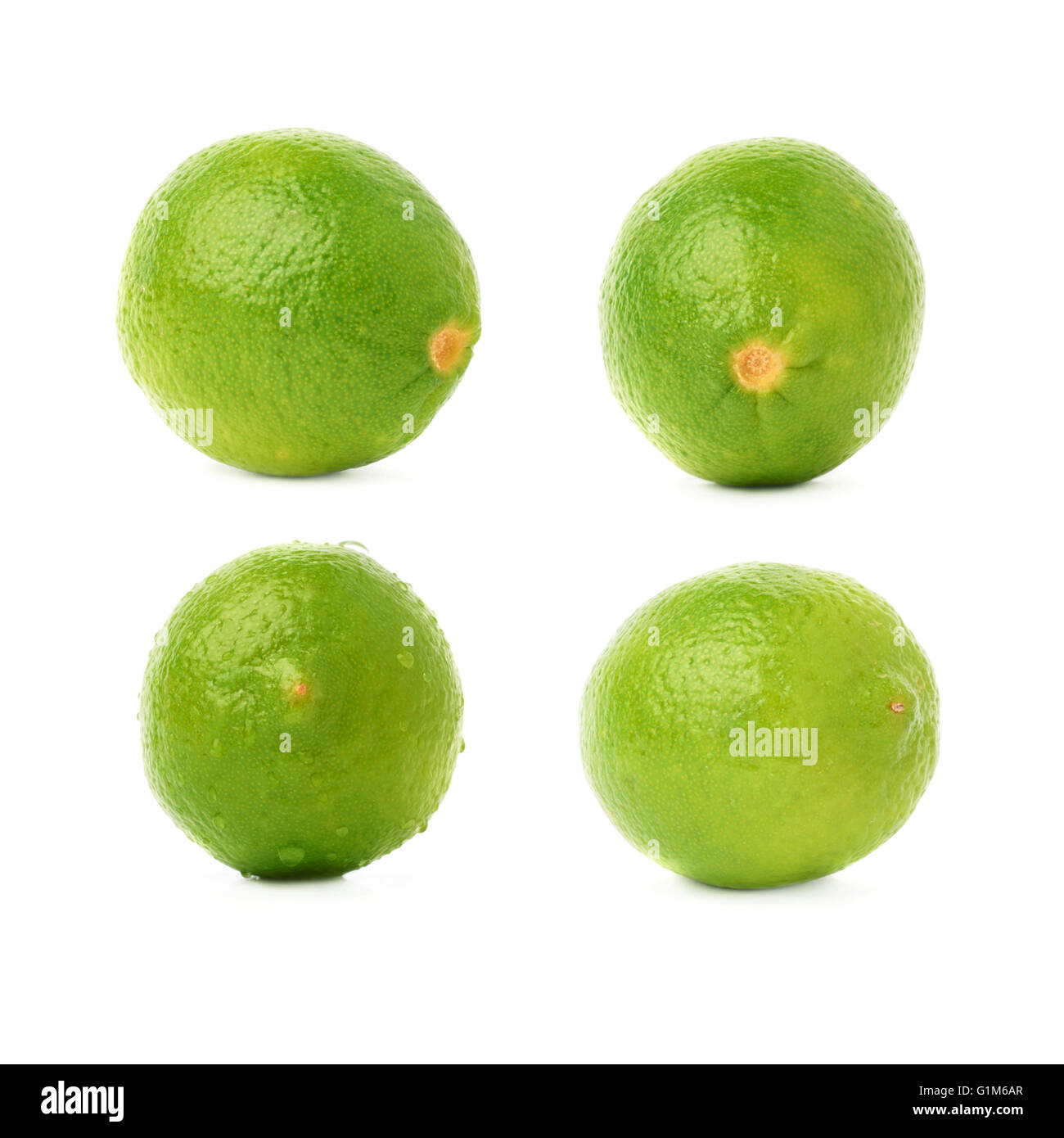 Set of four single limes in different compositions and foreshortenings ...