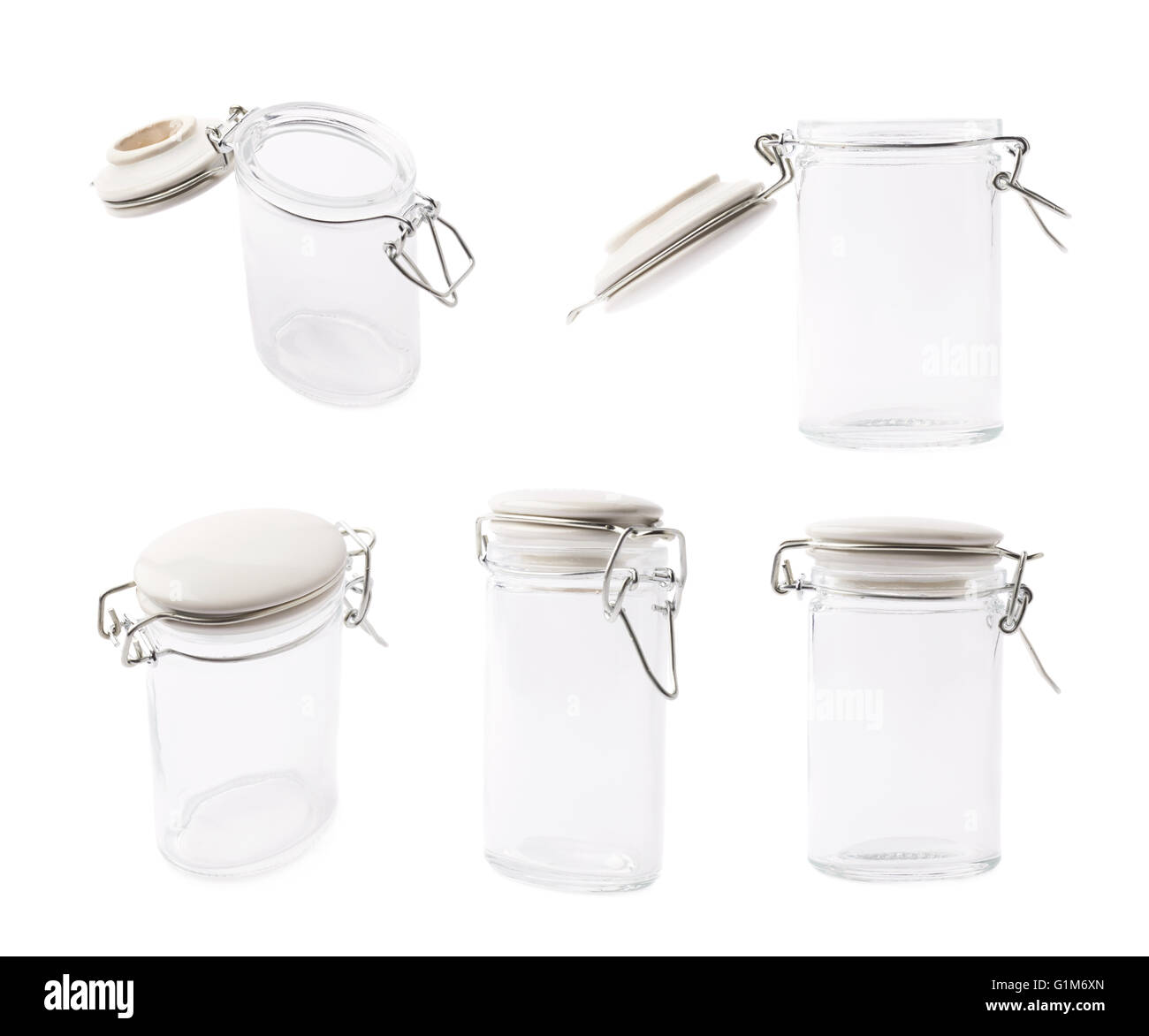 Empty glass jar isolated Stock Photo - Alamy