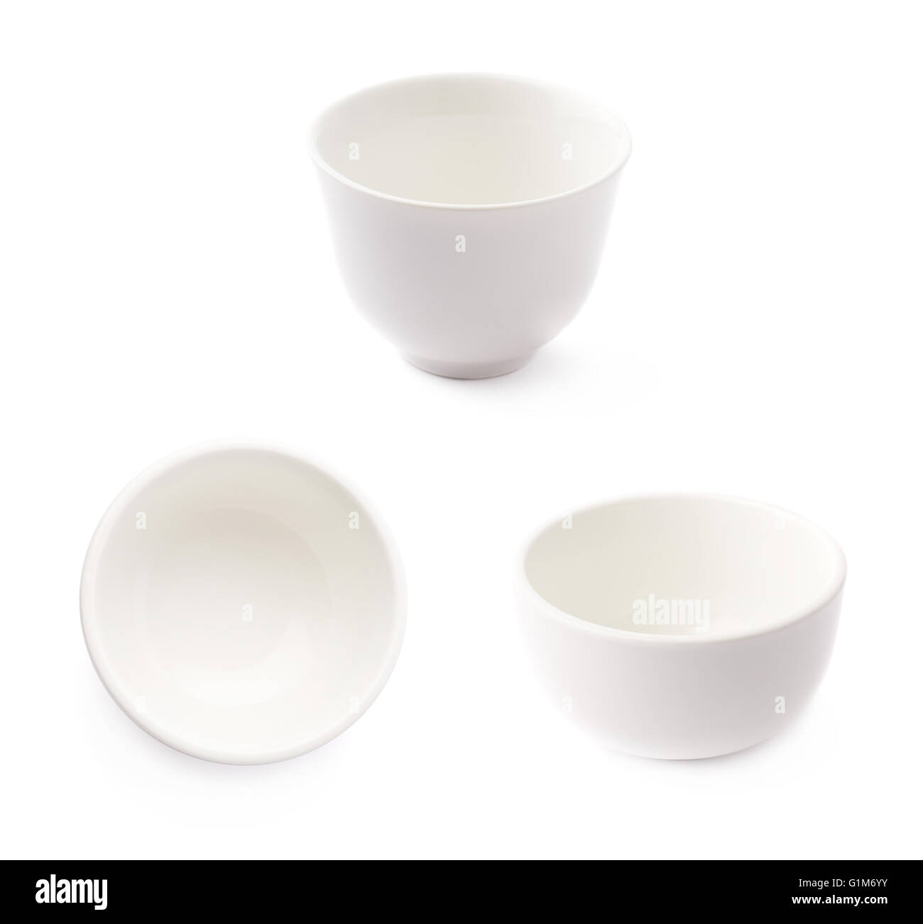 Small white ceramic bowl isolated Stock Photo - Alamy
