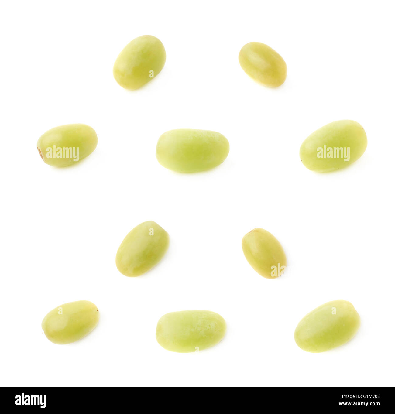 Five single white grapes isolated Stock Photo - Alamy
