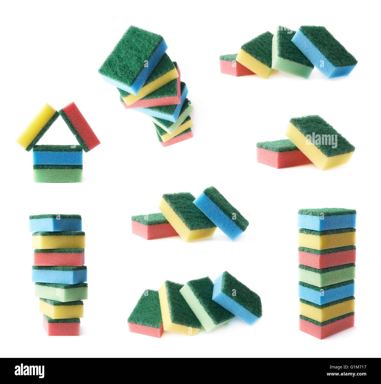 Multiple kitchen sponges compositions Stock Photo - Alamy