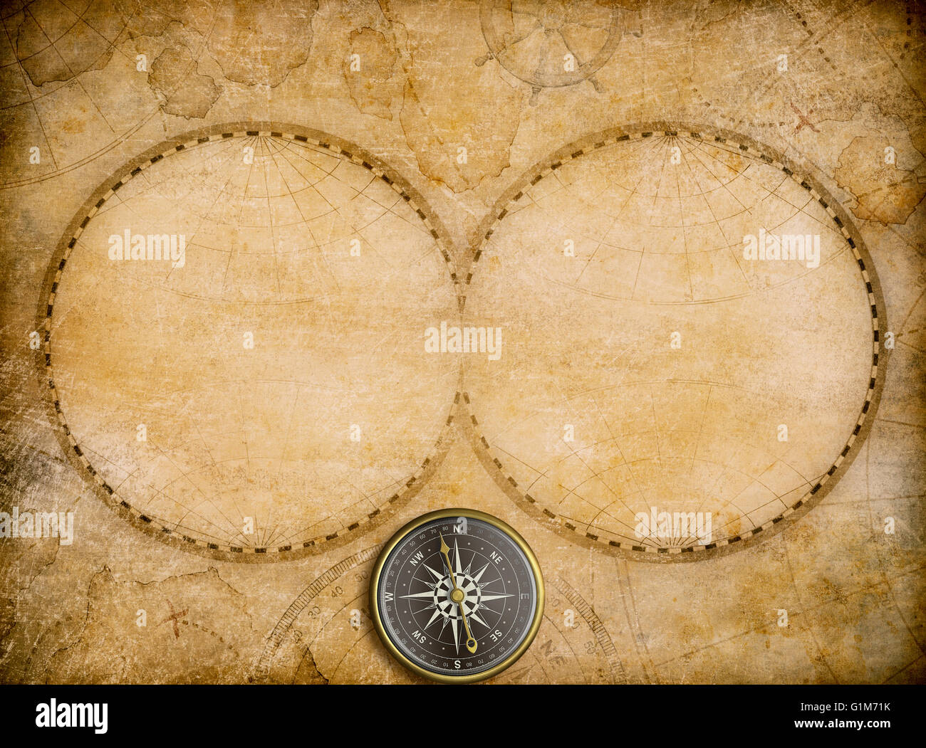 Old hemisphere map hi-res stock photography and images - Alamy