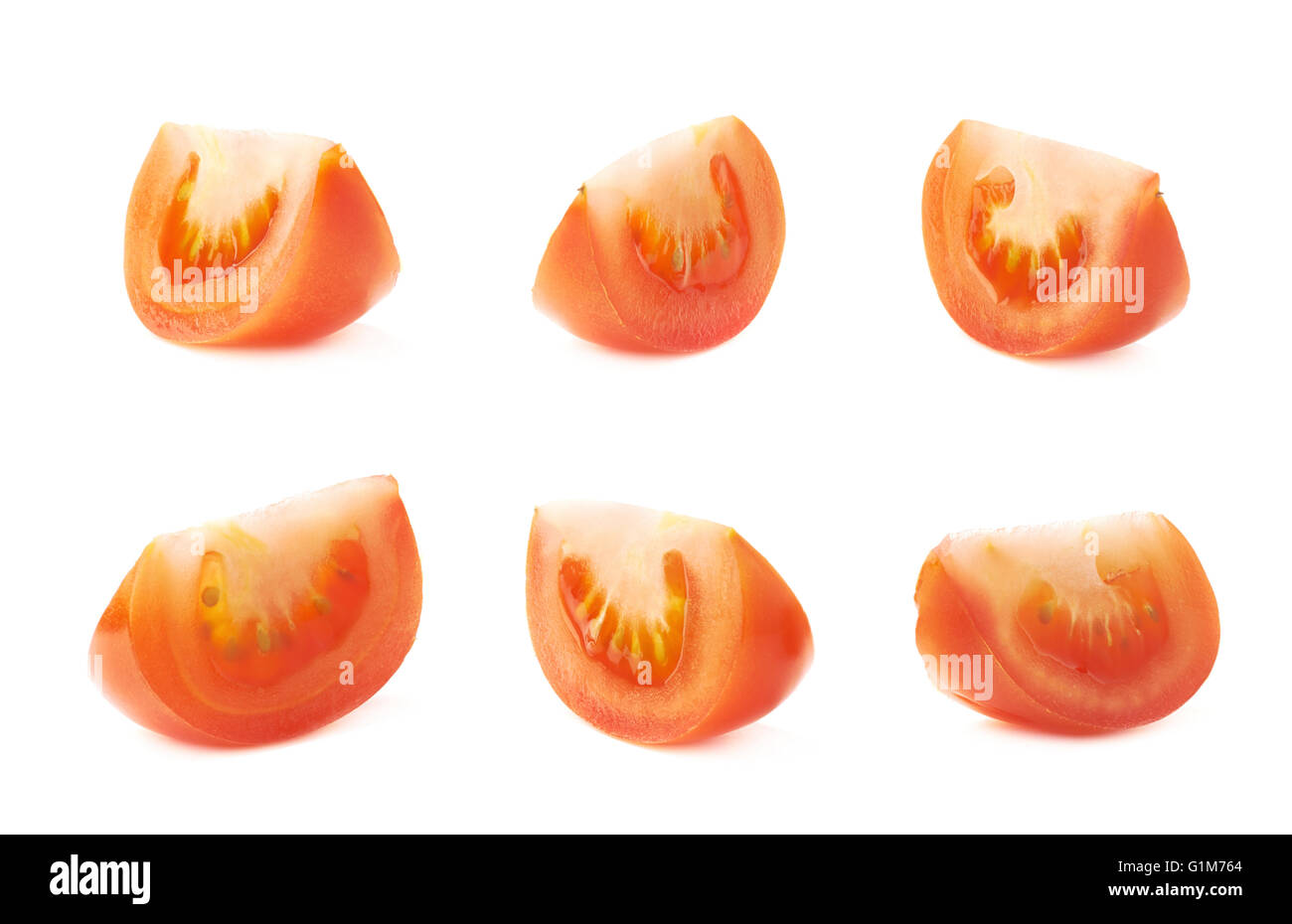 Slice section of red tomato isolated Stock Photo - Alamy