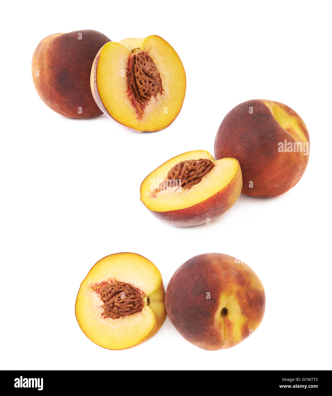 Served peach fruit composition isolated Stock Photo - Alamy