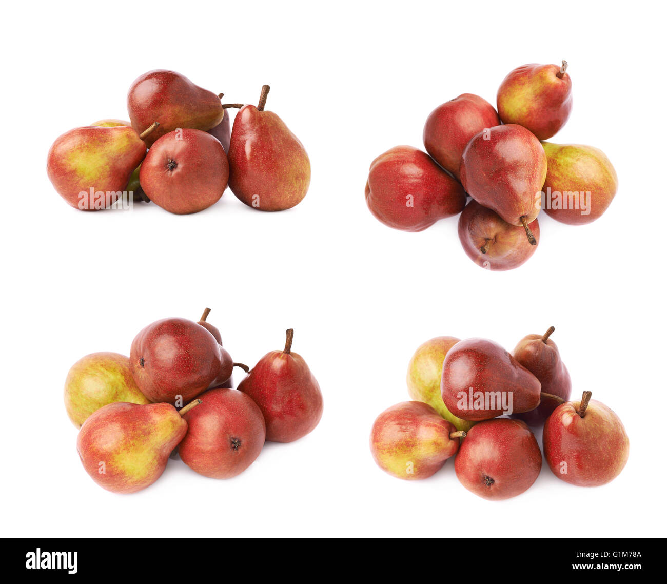 Pile of red pears isolated Stock Photo - Alamy