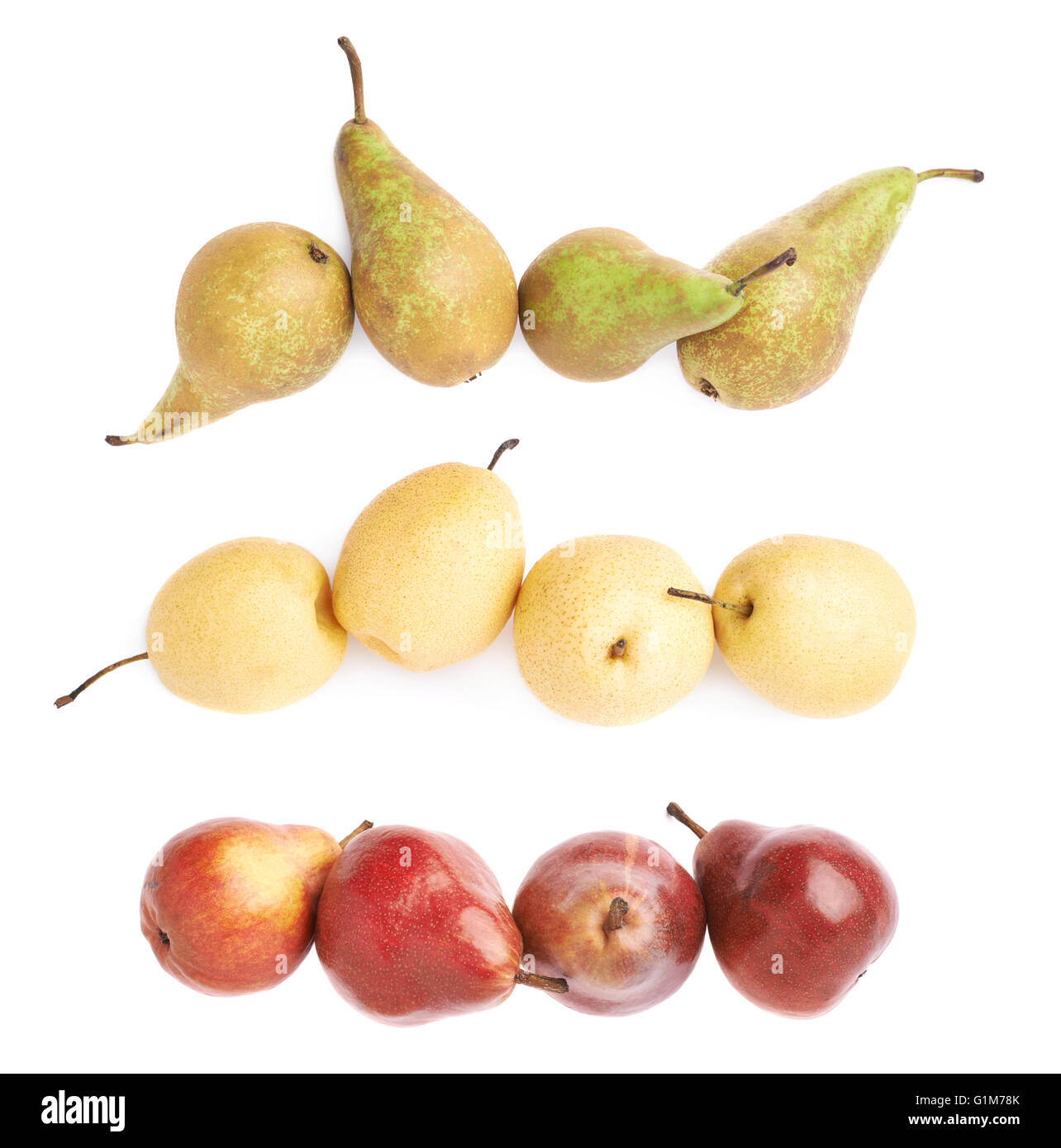 Four pears composition isolated Stock Photo - Alamy