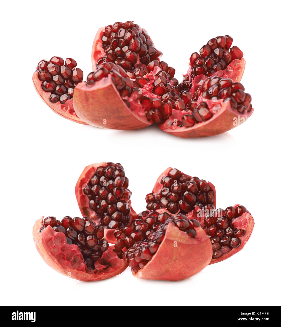 Split open pomegranate fruit Stock Photo - Alamy