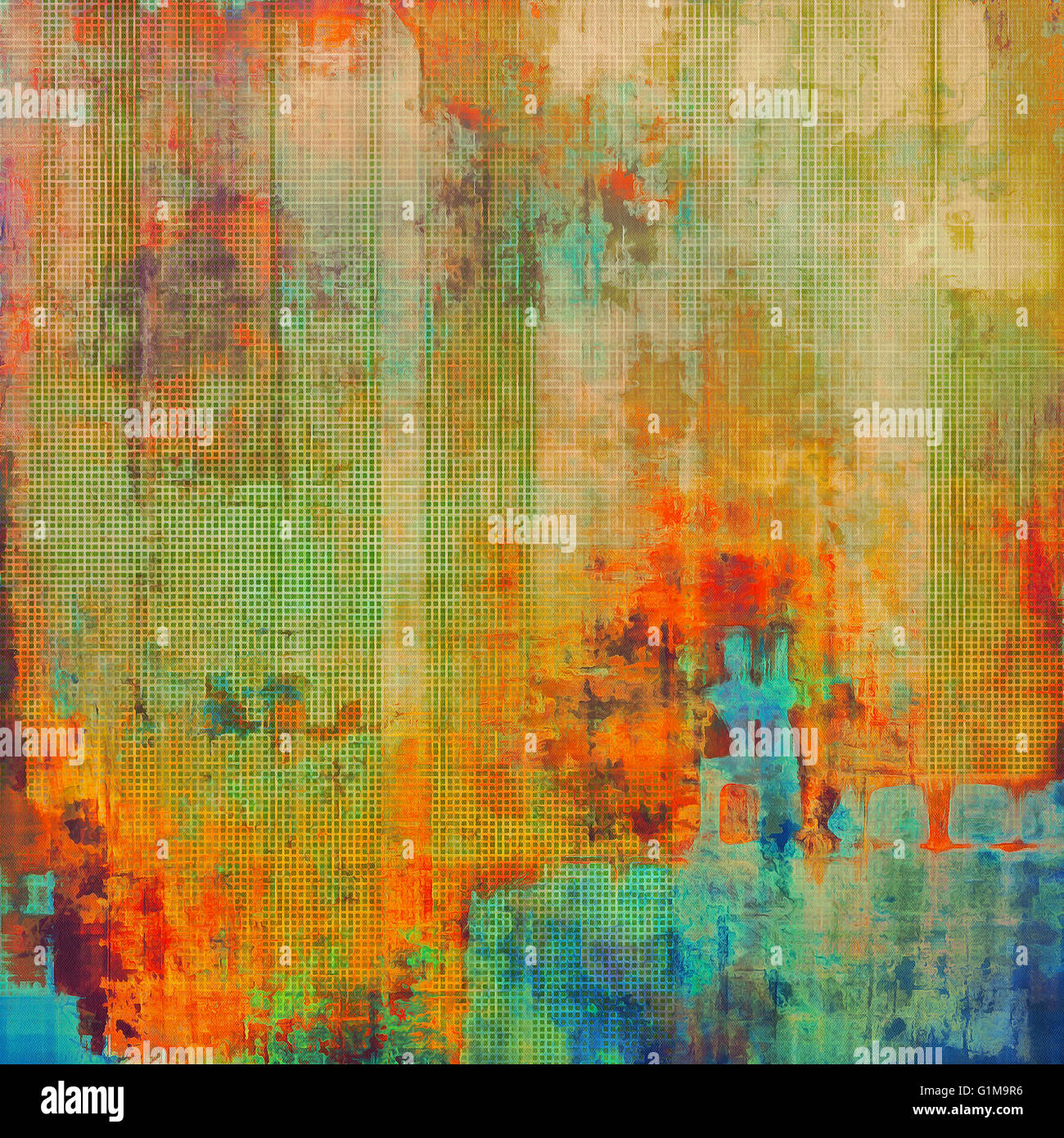 Aging grunge texture, old illustration. With different color patterns ...