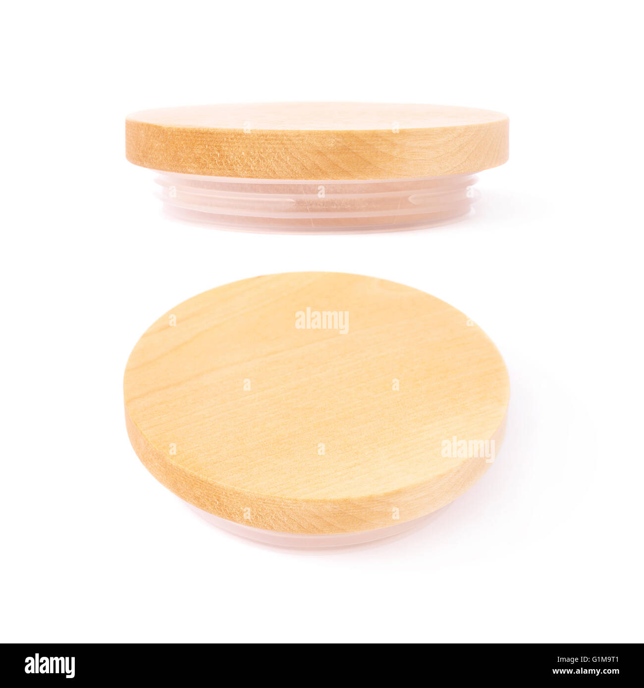 Wooden lid top cover isolated over white background Stock Photo - Alamy