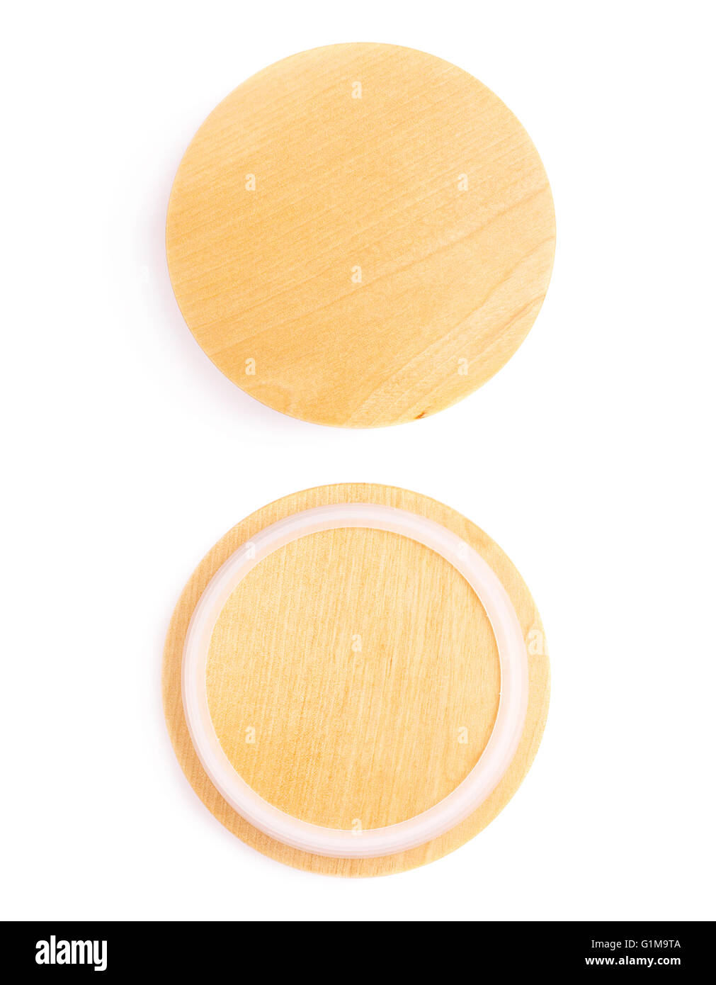 Wooden lid top cover isolated over white background Stock Photo - Alamy