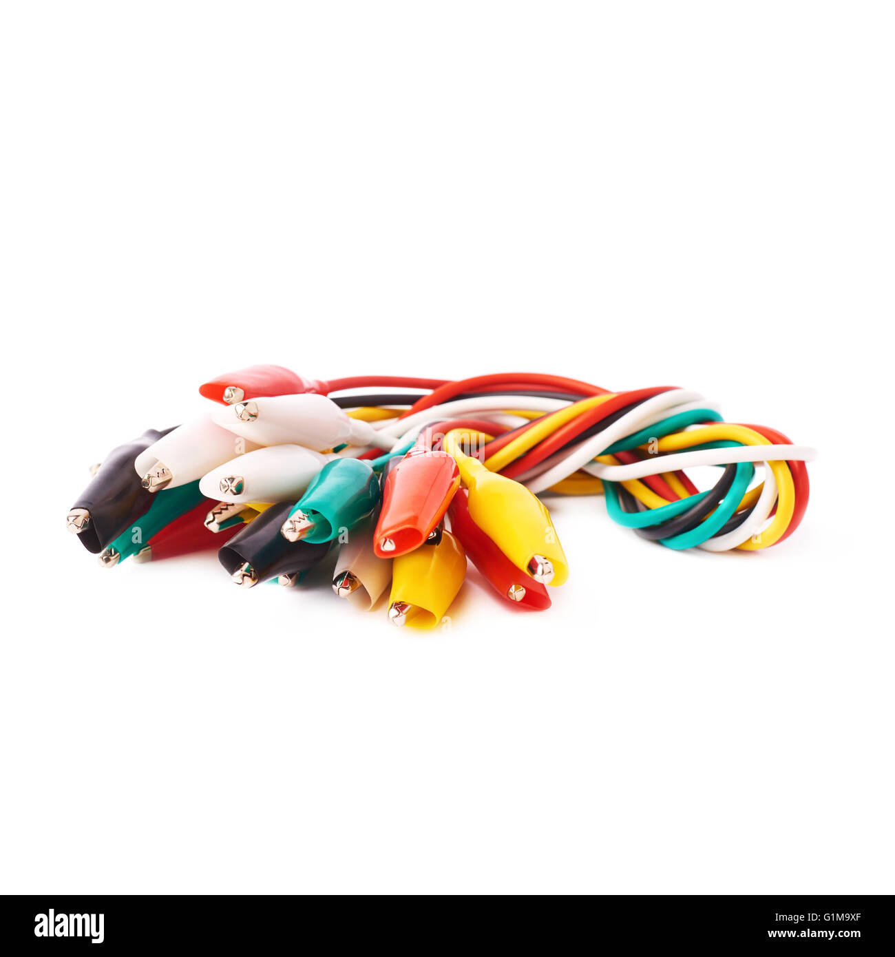 Bunch of colorful wire over isolated white background Stock Photo - Alamy