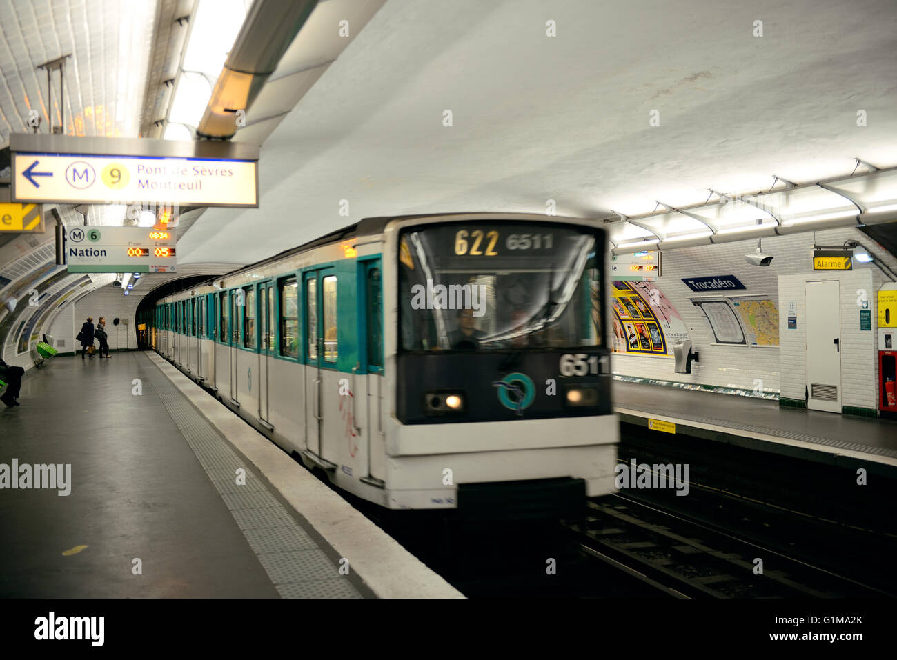 PARIS, FRANCE - MAY 13: Paris Metro interior on May 13, 2015. It is the ...