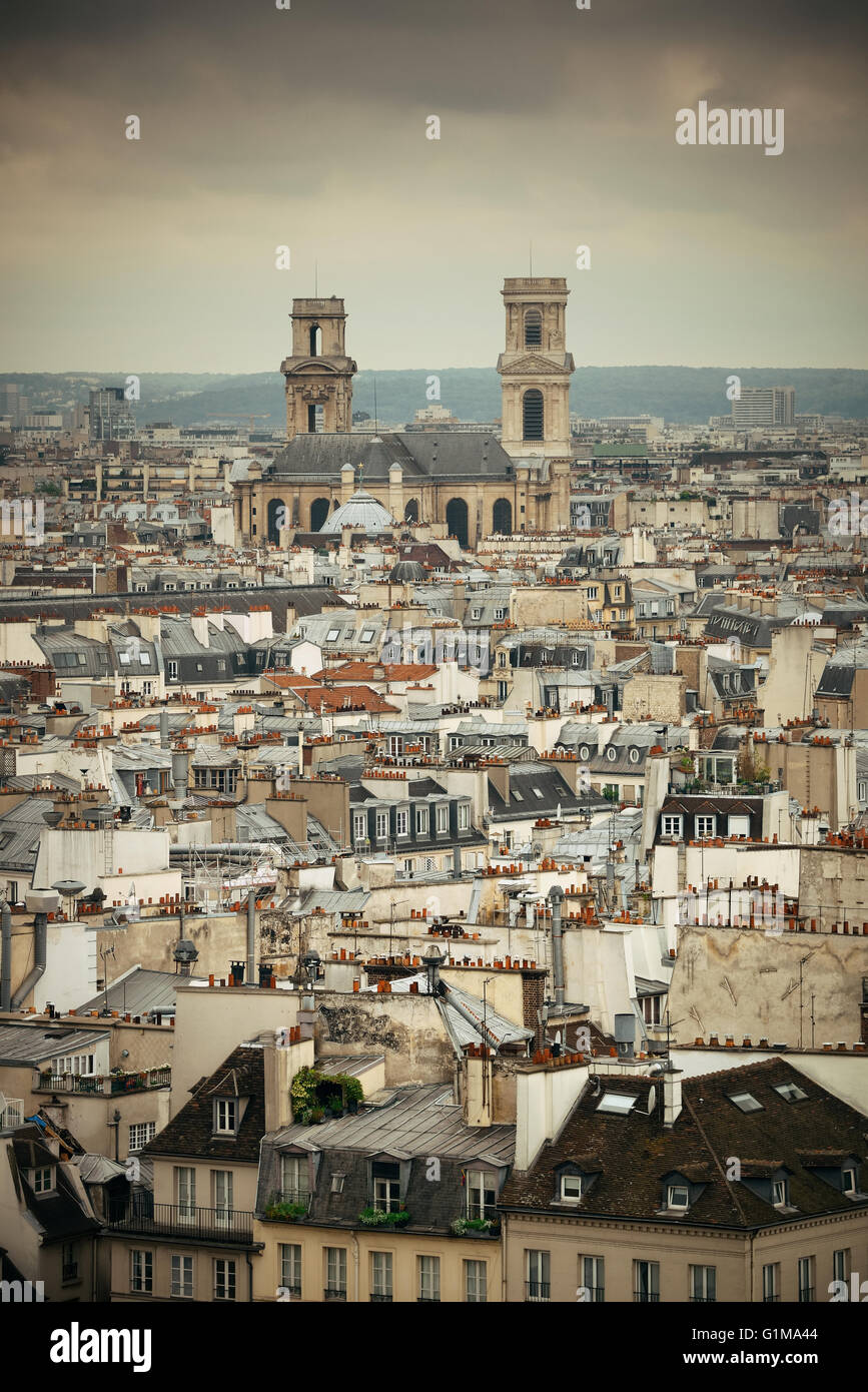 Paris rooftop view from Notre-Dame Cathedral Stock Photo - Alamy