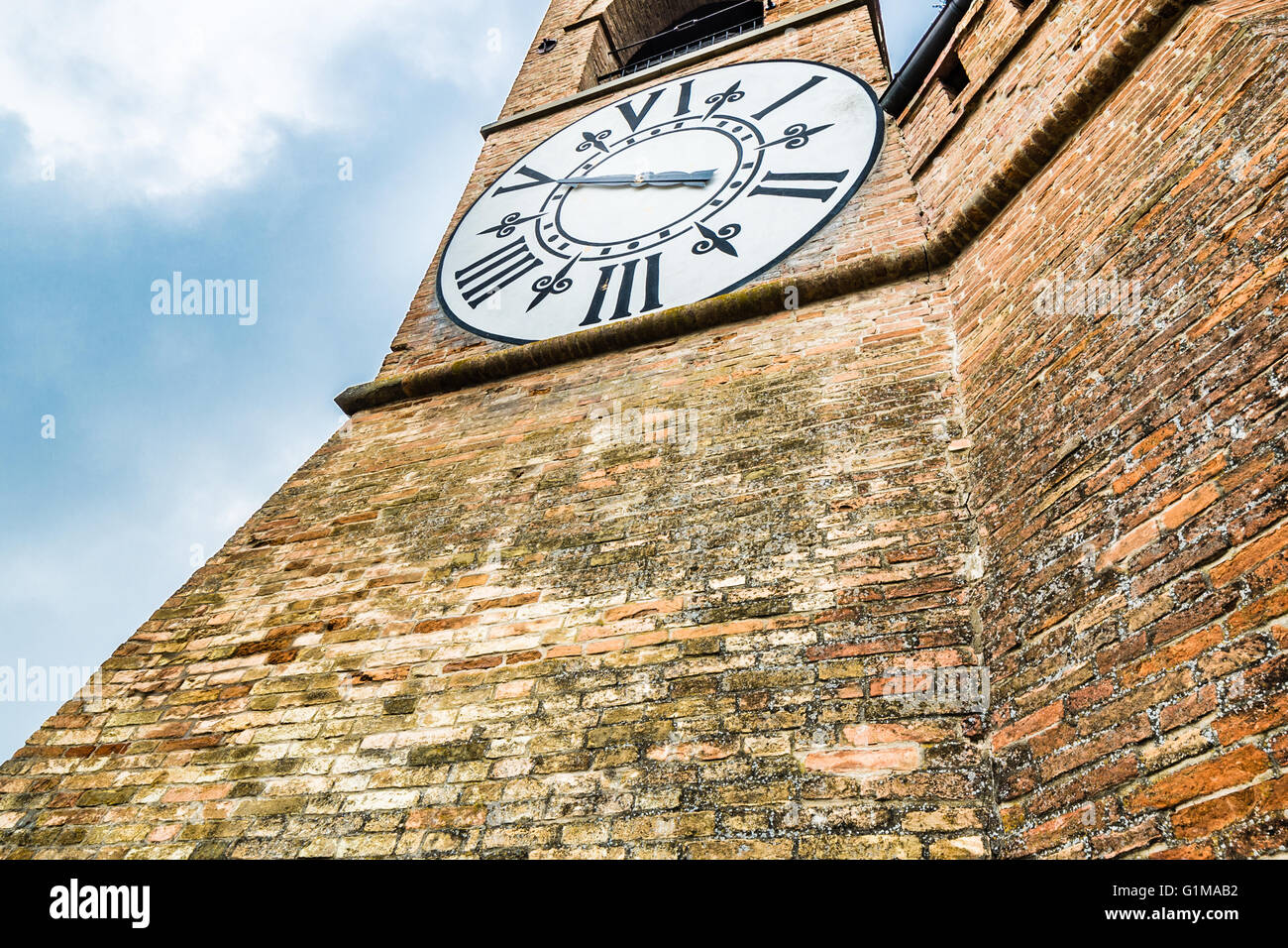 ancient brick clock tower Stock Photo - Alamy