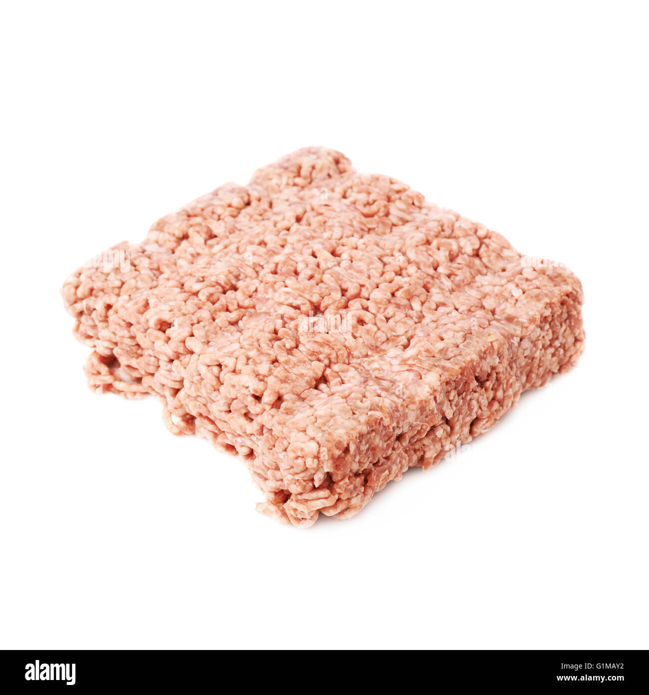 Raw miced meat over white isolated background Stock Photo - Alamy