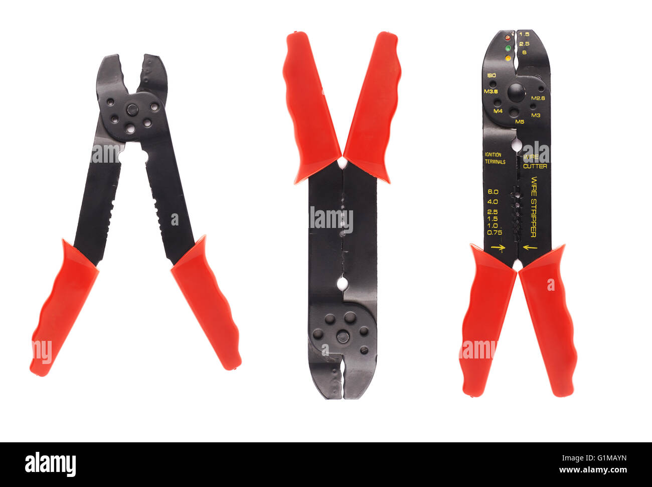 Set of wire stripper over white isolated background Stock Photo - Alamy