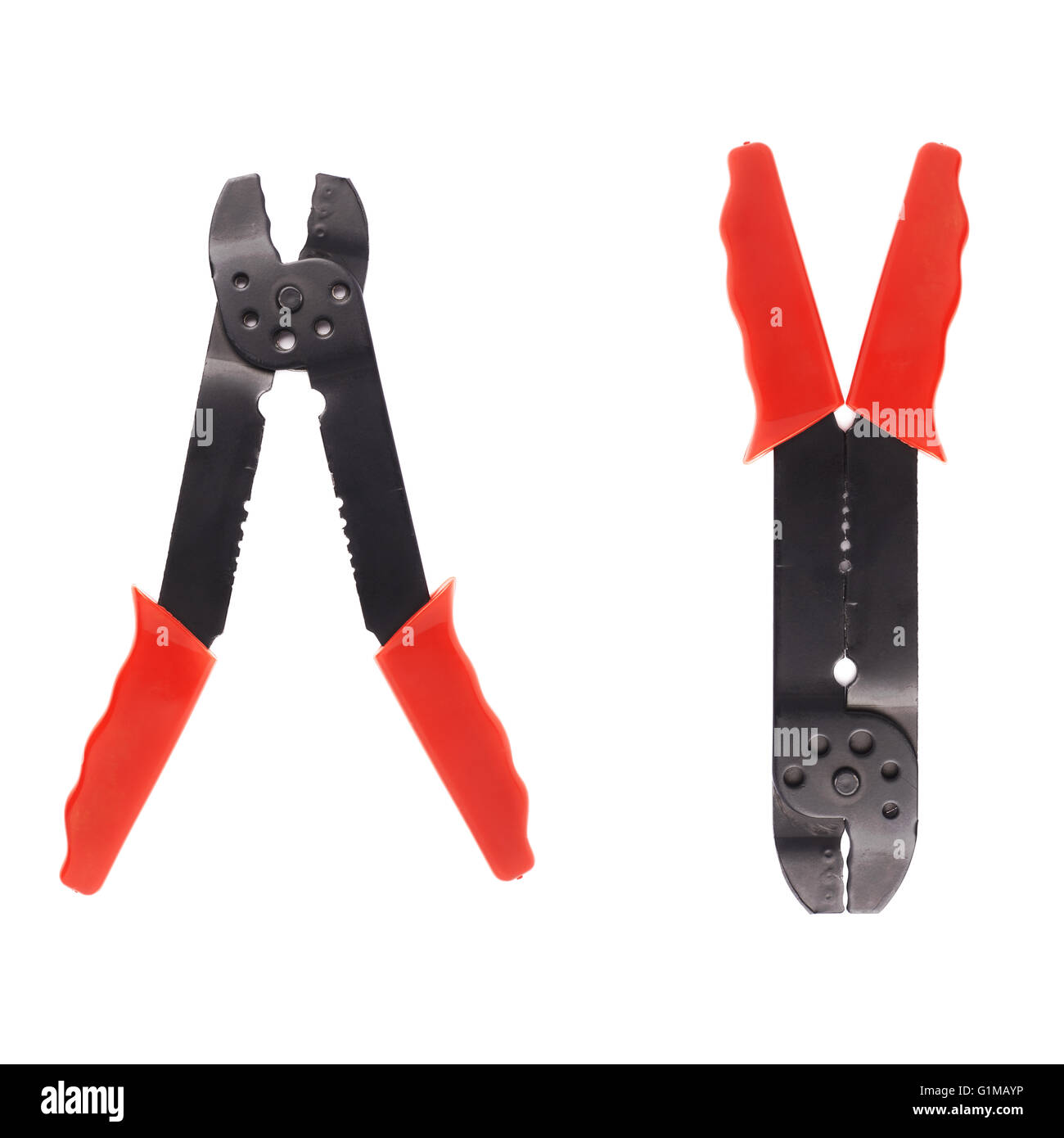 Set of wire stripper over white isolated background Stock Photo - Alamy