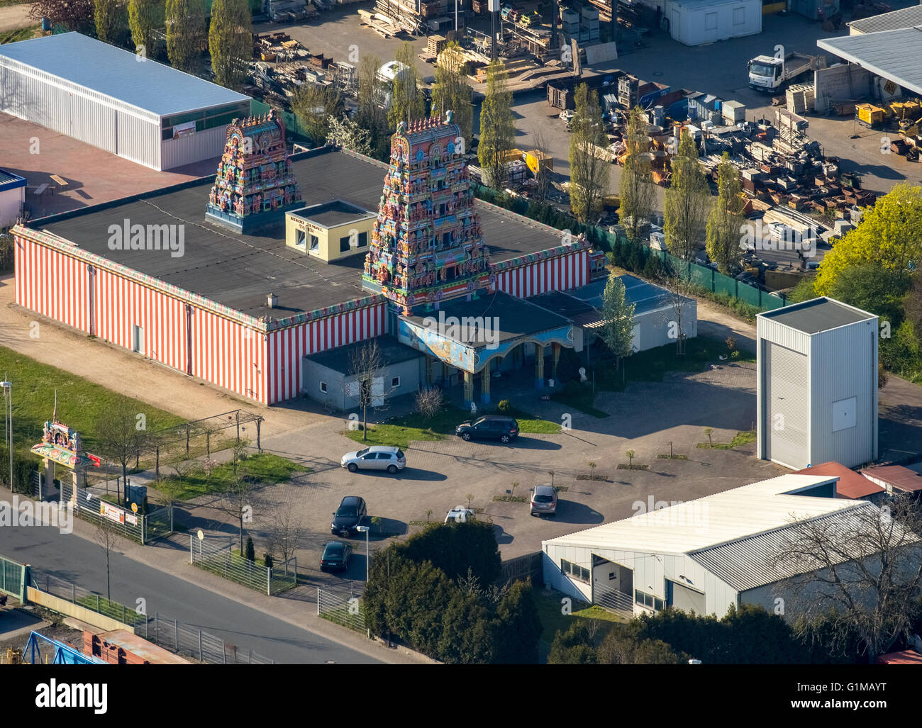 Aerial view, Hindu Cultural Centre, Hindu temple Hamm Uentrop, Hamm ...