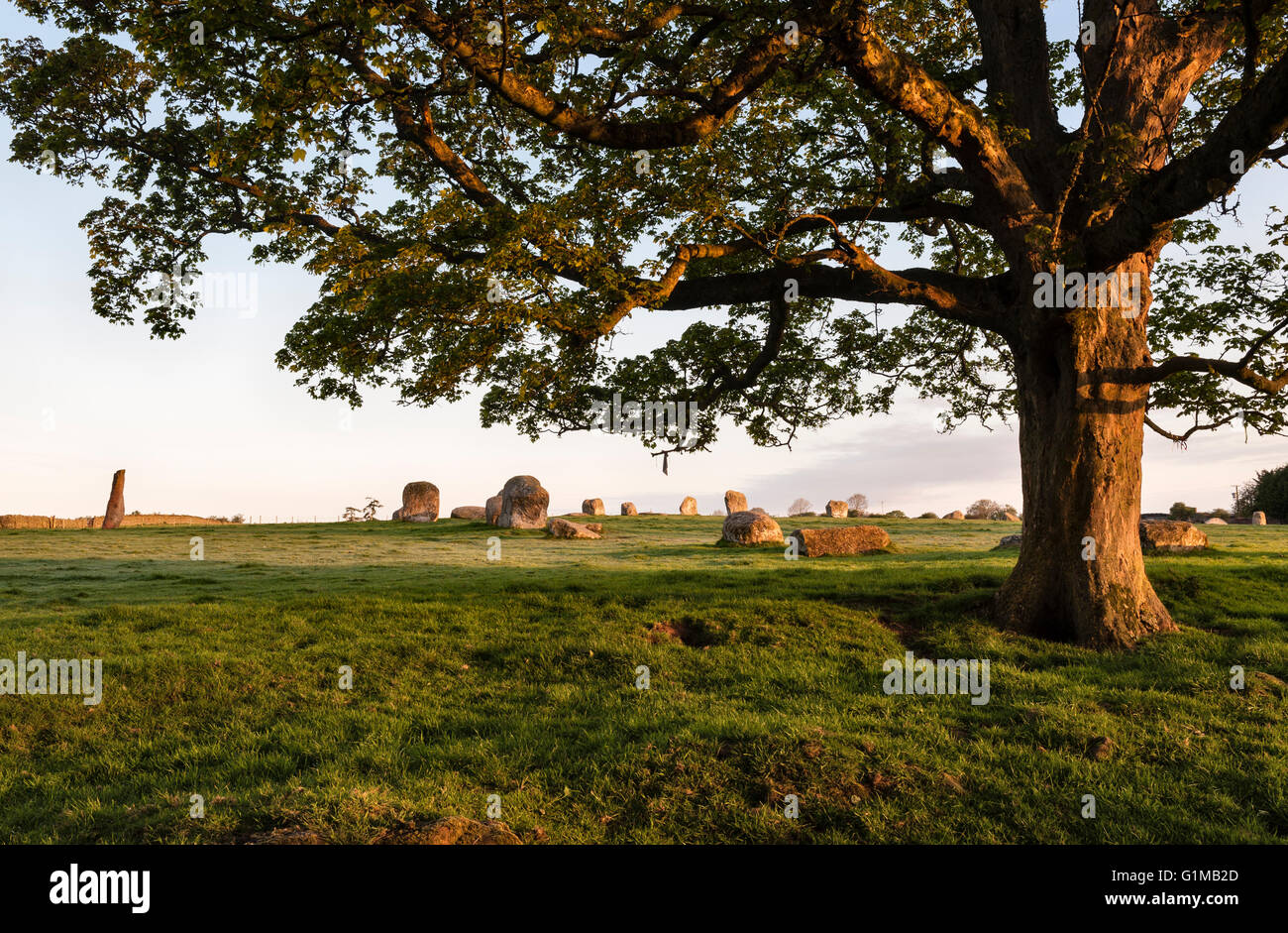 Near Penrith, Cumbria, UK. Long Meg and Her Daughters, a Bronze Age ...