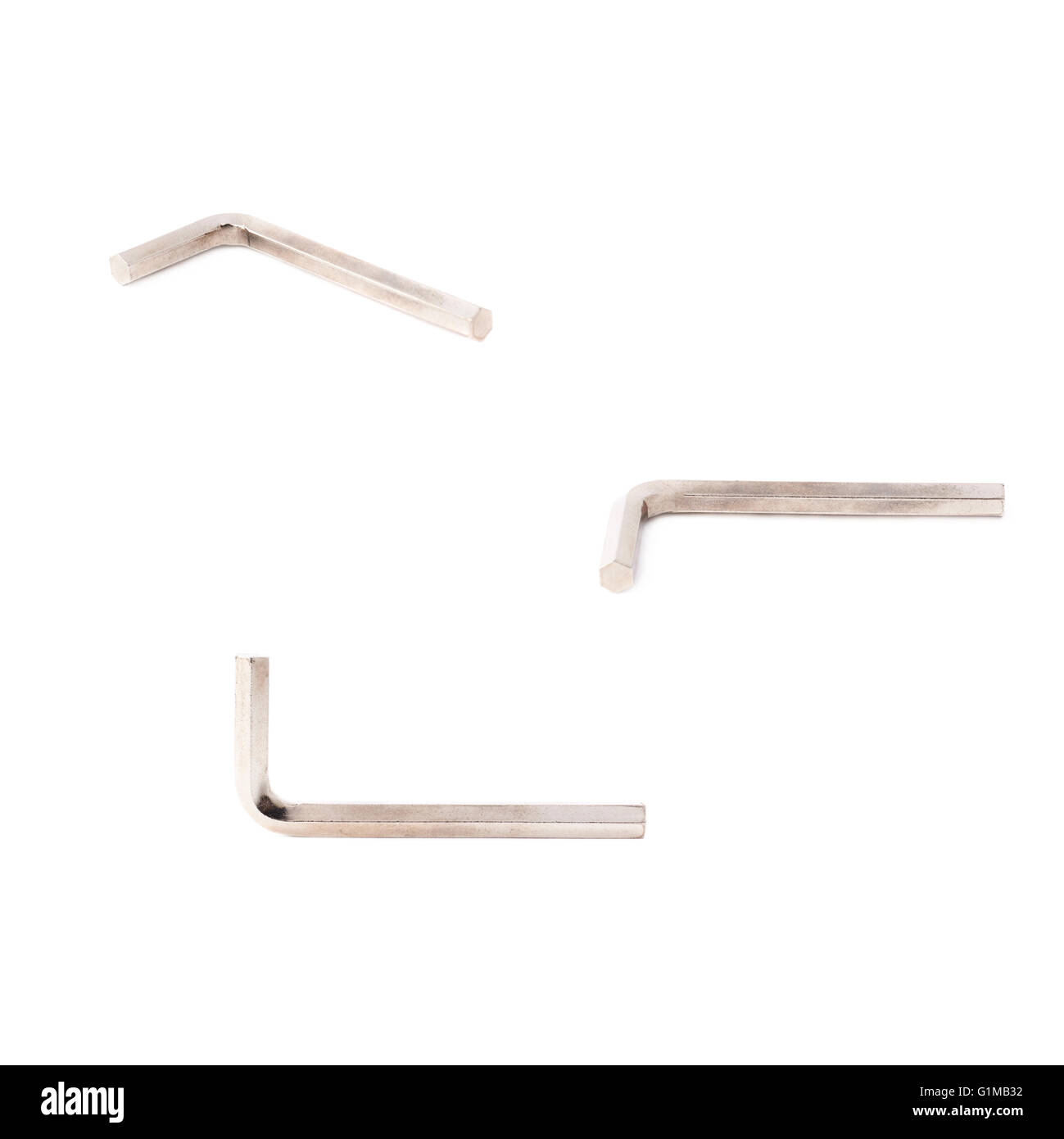 Set of hex metal allen key over white isolated background Stock Photo ...