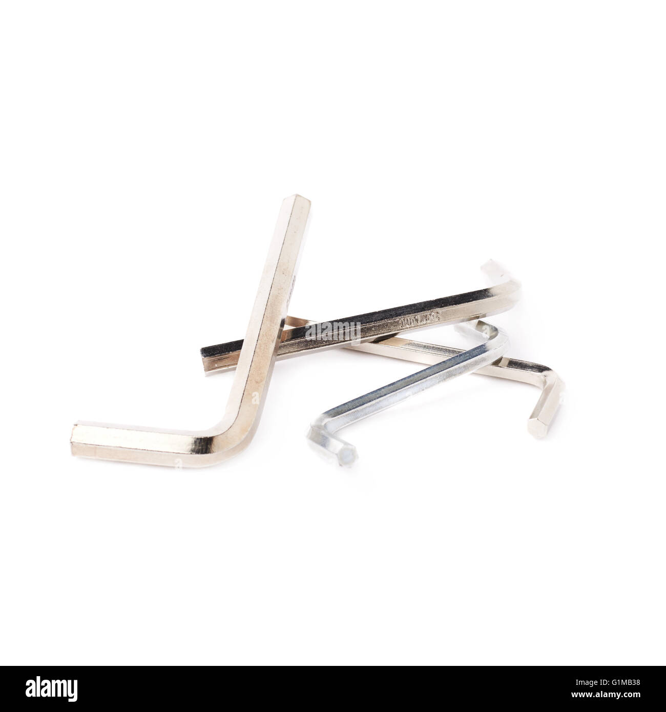 Pile of hex metal allen keys over white isolated background Stock Photo ...