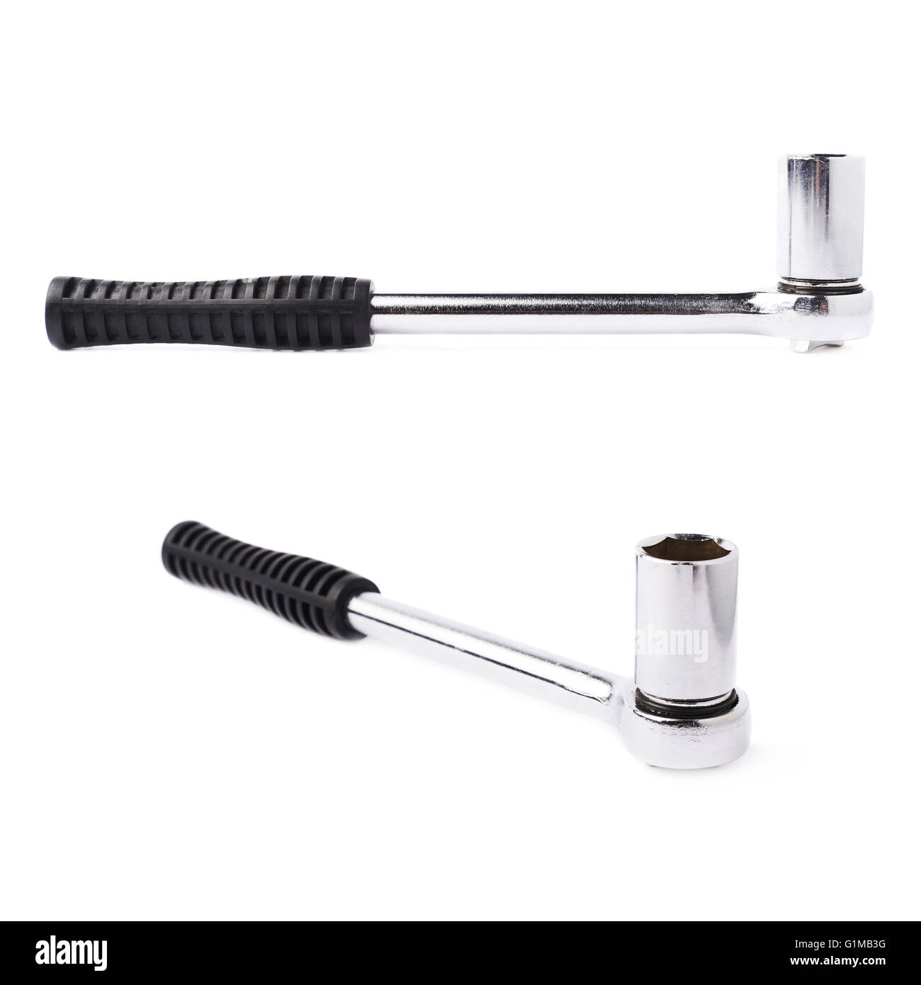 Set of socket wrench over white isolated background Stock Photo - Alamy