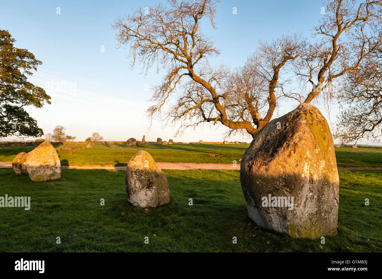 Near Penrith, Cumbria, UK. Long Meg and Her Daughters, a Bronze Age ...